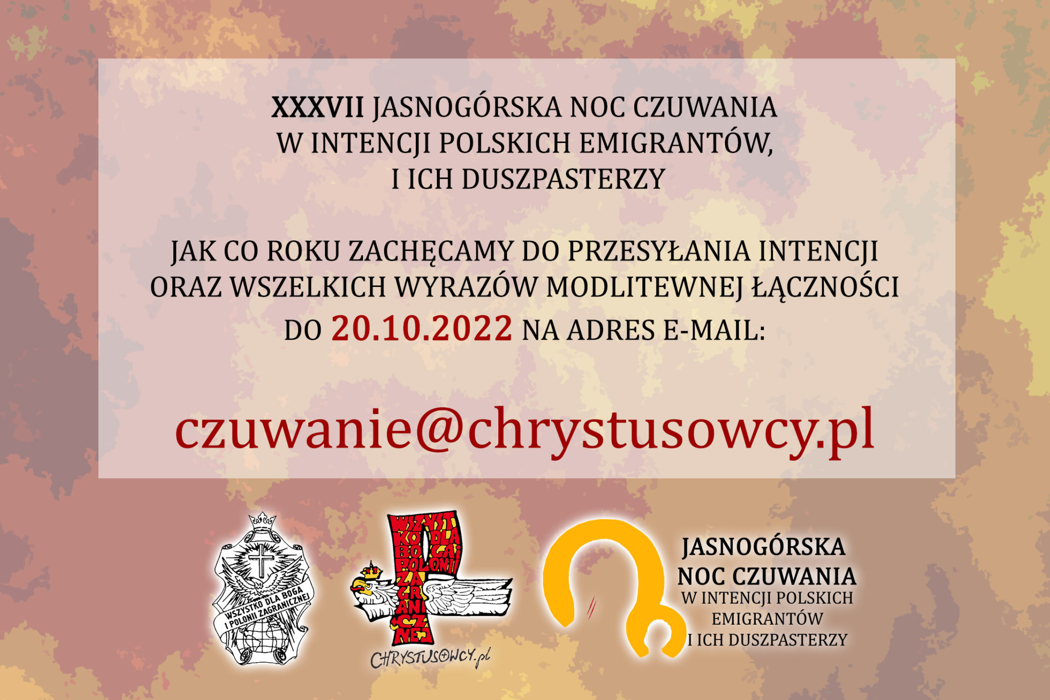 Czuwanie » 2022.09.25 – Intencje na XXXVII Jasnogórskiej Nocy Czuwania
